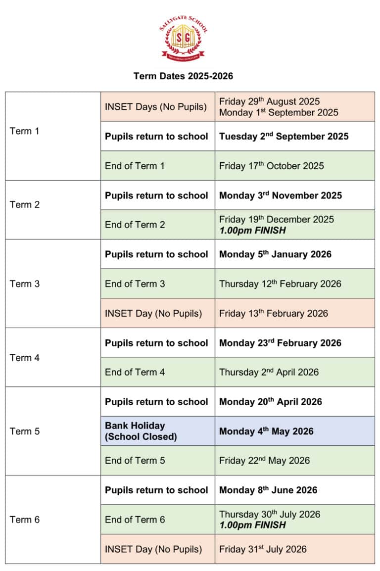 Sallygate School Term Dates - Channels & Choices